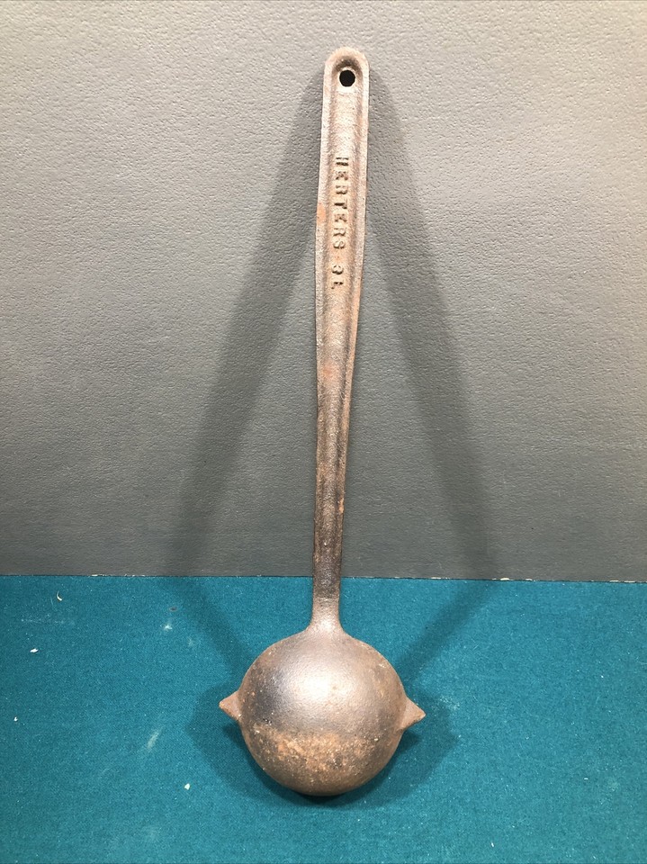 Vintage Herter’s 3L 15" Cast Iron Double Spout Smelting Ladle | eBay