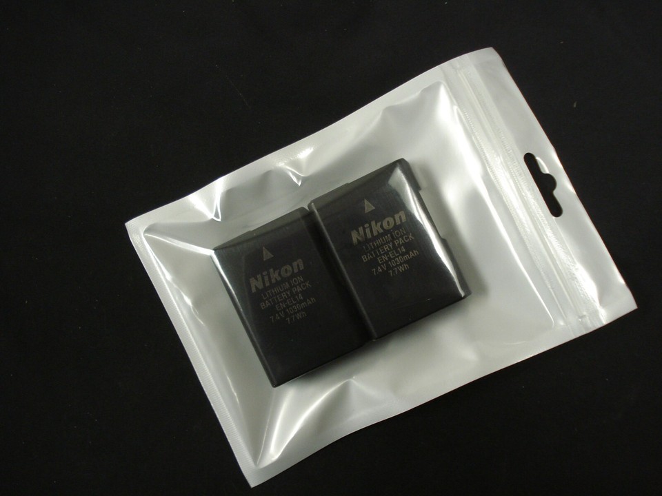 Pack of 2 Genuine EN-EL14 Battery For Nikon D3100 D3200 D3300 D3400 ...