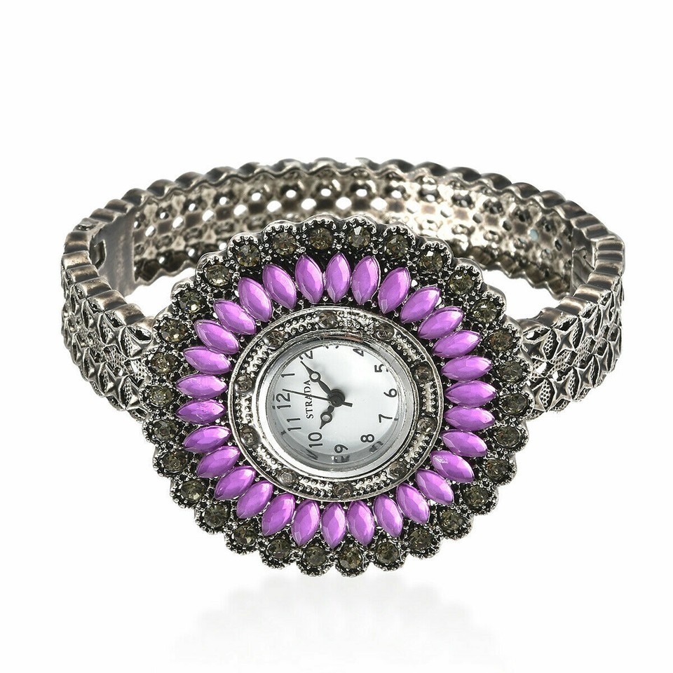 STRADA Women's Watch Crystal Purple Pearl Northwest Style Bangle 7" | eBay
