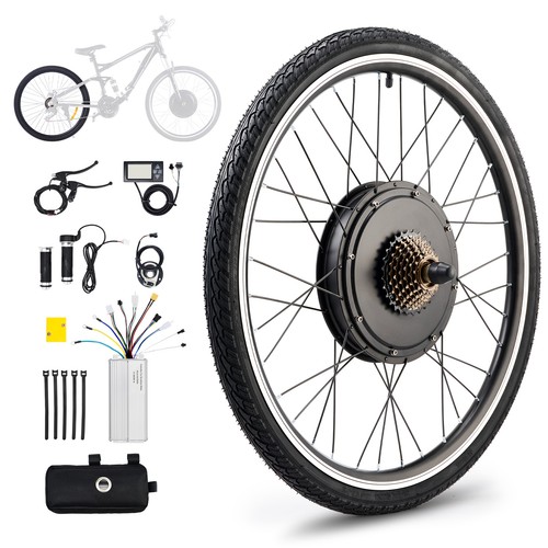 500W eBike Conversion Kit 26 Inch Rear Wheel Electric Bike DIY LCD PAS ...