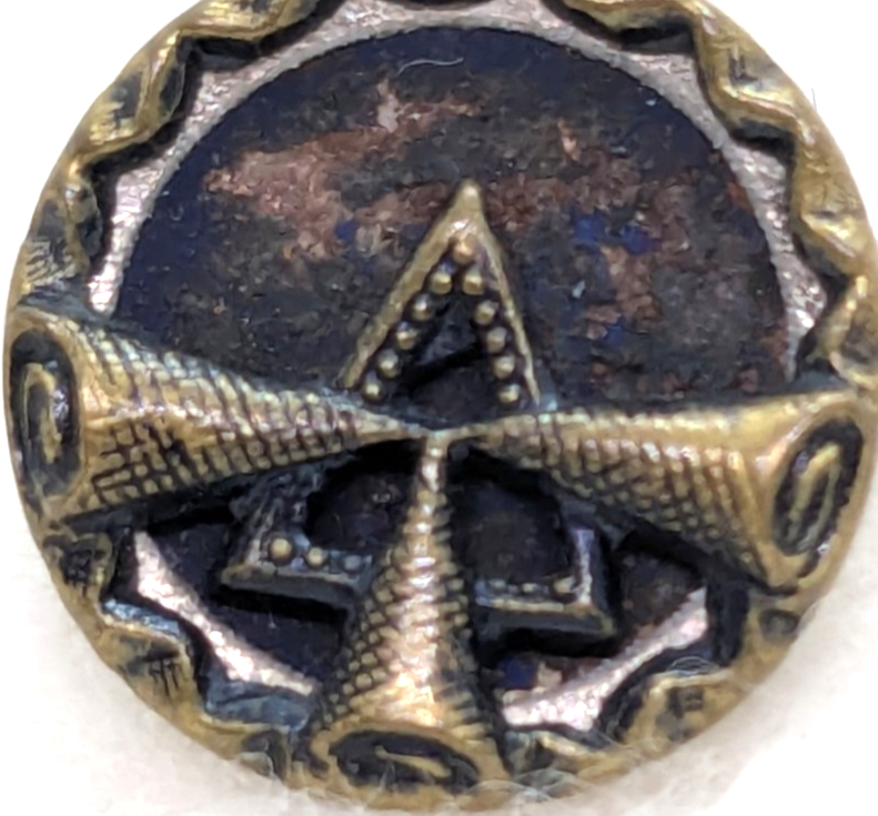 Vintage 3 Funnel Triangle Circular Crest Masonic / Military Shank ...