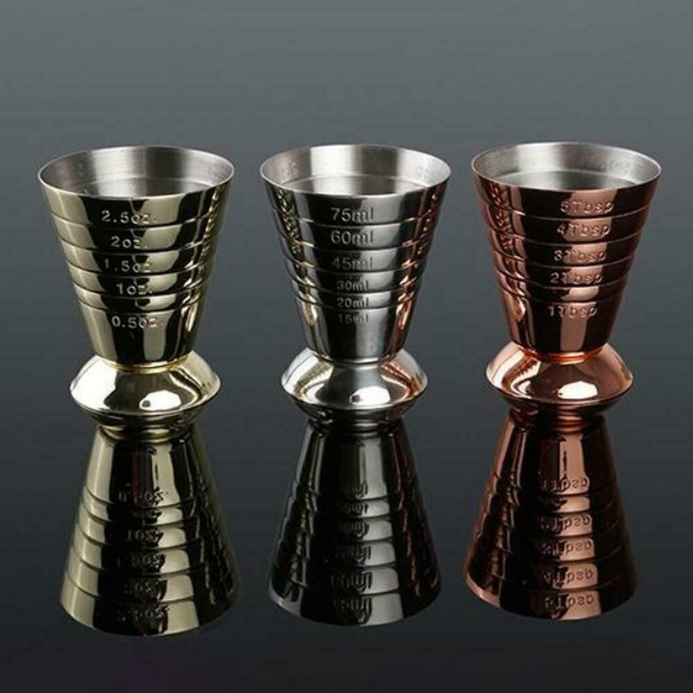 75ml Stainless Spirit Cocktails Measure Cup Jigger Alcohol Bartending ...