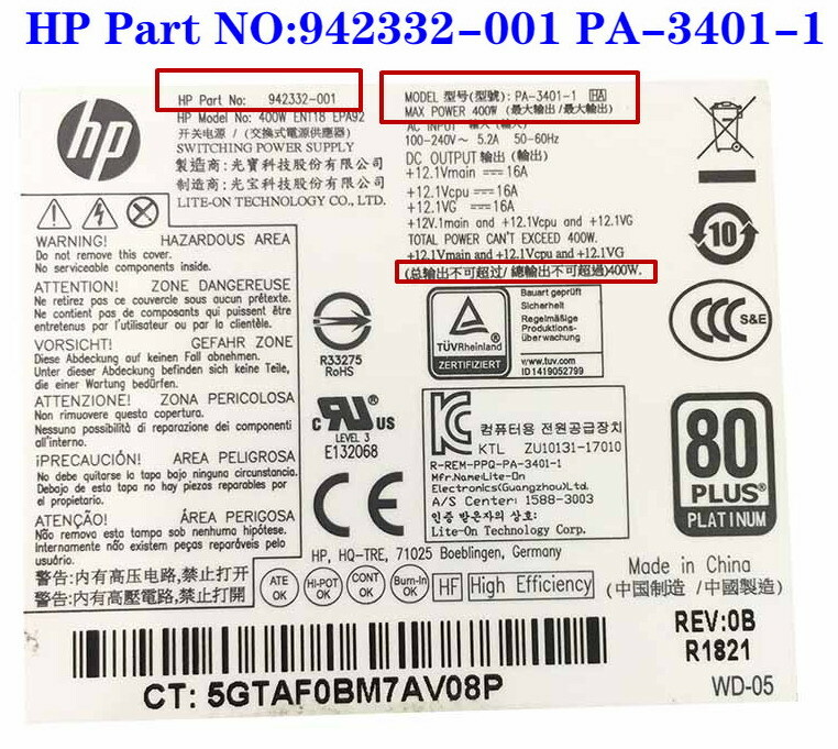 New Original Internal PSU Power Supply HP Envy TE01 Pavilion TG01TP01 L69242-800 | eBay