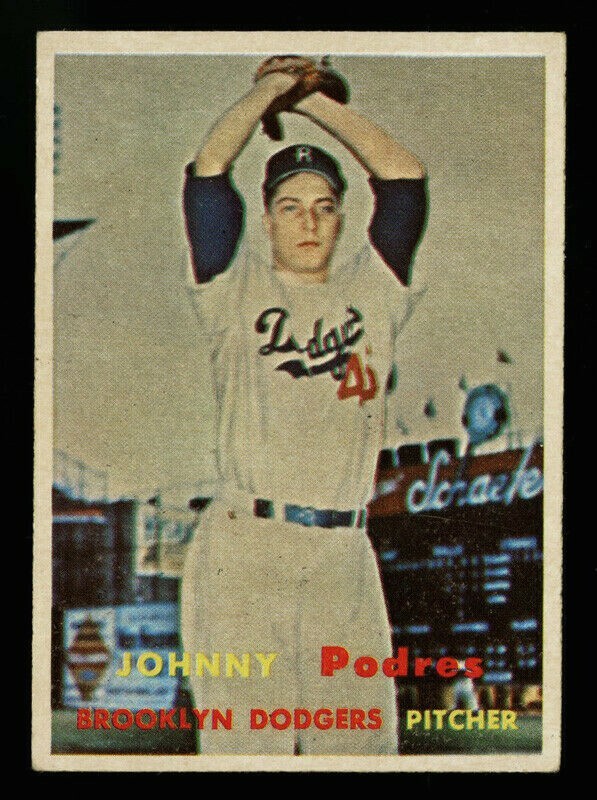1957 TOPPS #277 JOHNNY PODRES CENTERED EXCELLENT TO MINT NEAR PERFECT ...