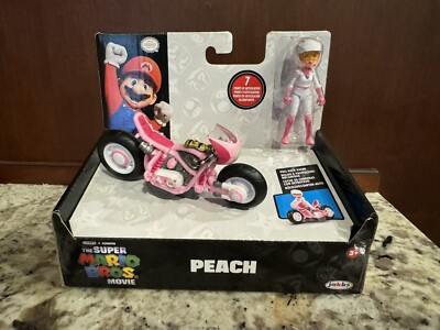 Super Mario Bros Movie Princess Peach Figure & Pull Back Racer Kart NEW ...