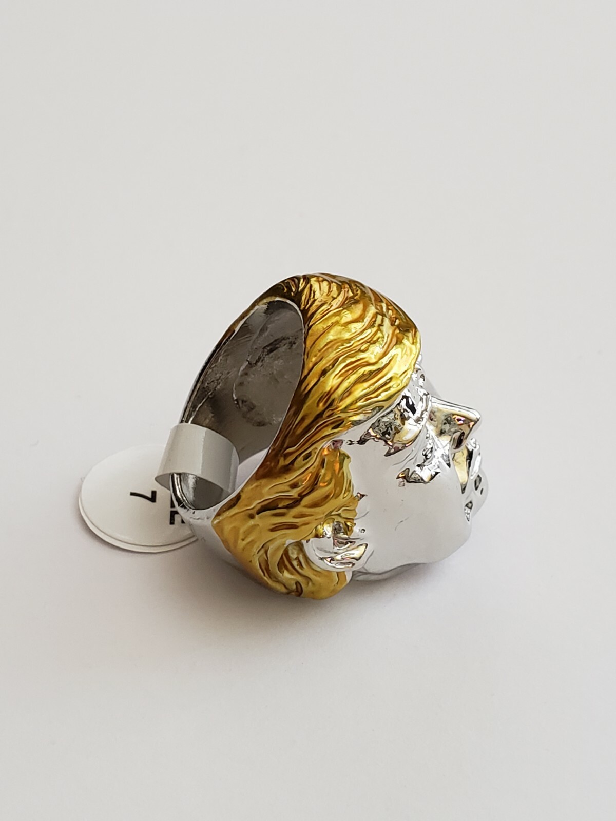 US President Donald Trump Ring Gold Hair with Silver Stainless Steel ...