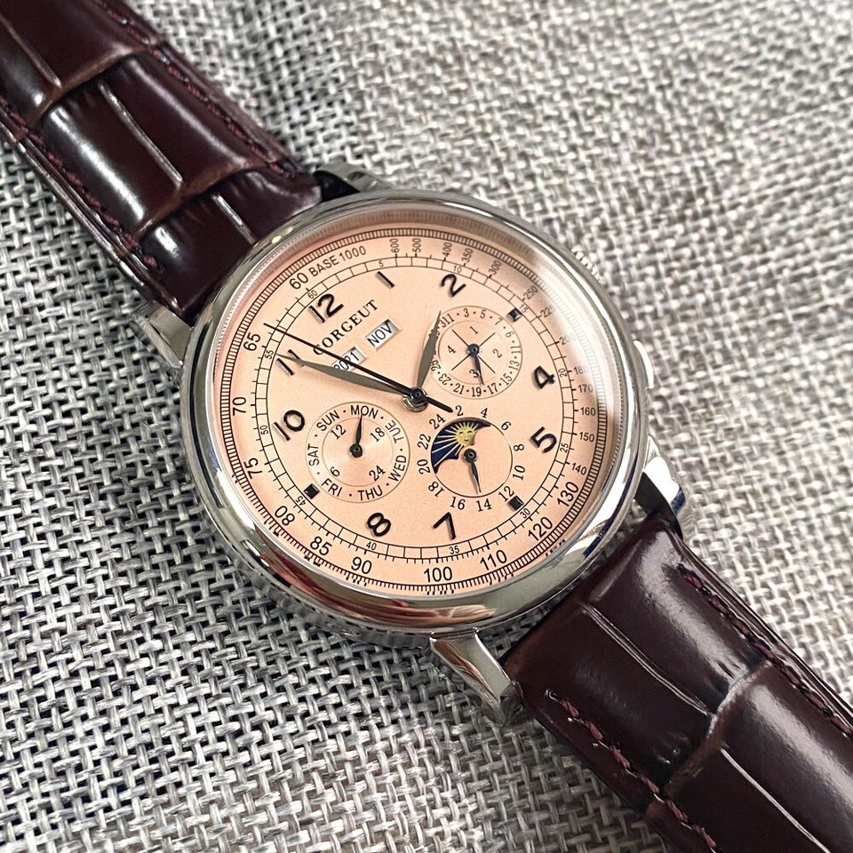 42mm corgeut sterile pink dial day multifunction Sea-gull automatic ...