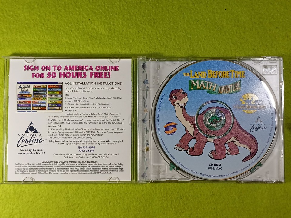 The Land Before Time Math Adventure (PC GAME, 1998, Sound Source) Win95 ...