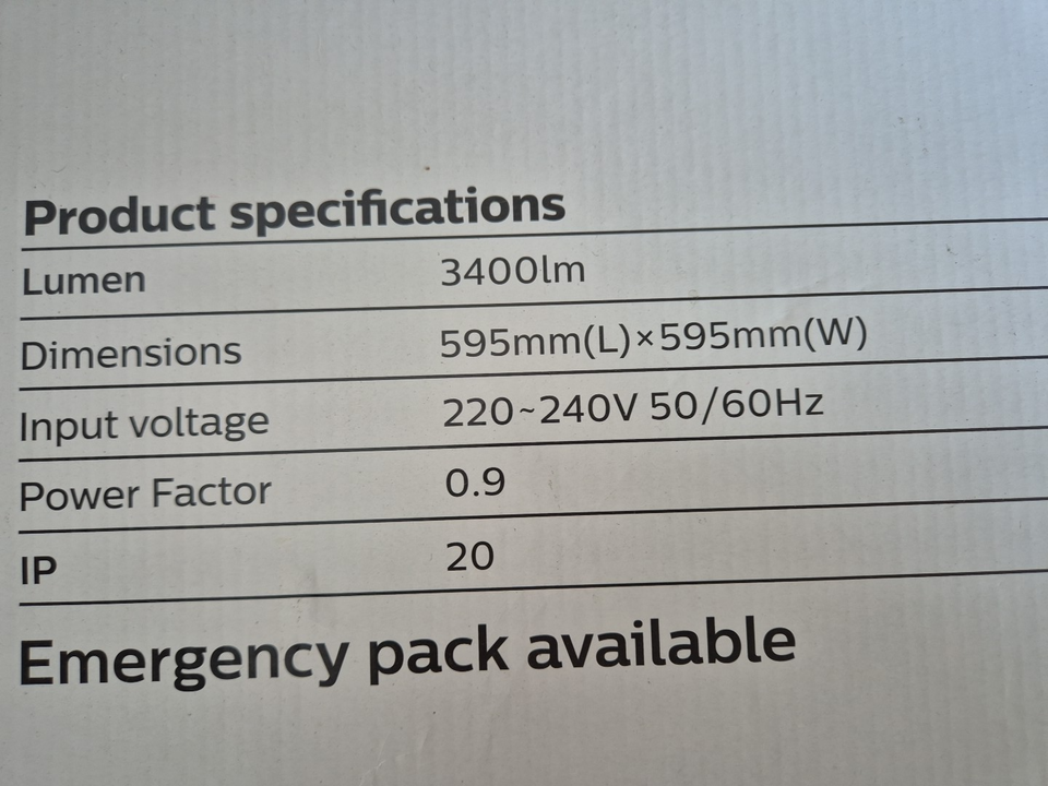 2 x Signify EcoLink 34W 600x600 RC007B LED 3400lm Backlit Ceiling Panel ...