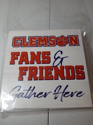 Clemson Fans and Friends Gather Here Sign, Clemson Tigers NCAA 5.5x5.5 ...