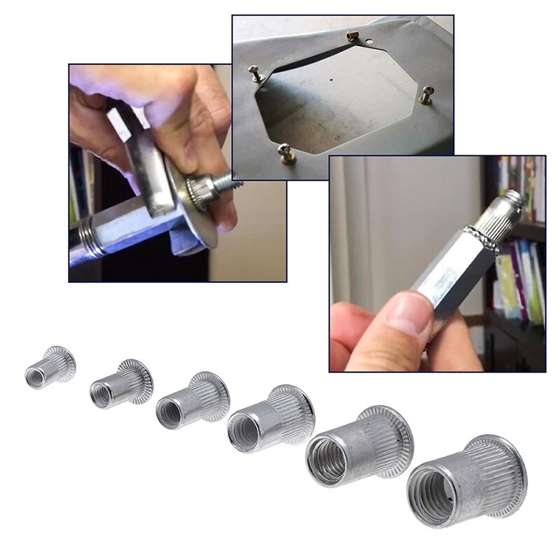 10x M3-M12 Flat Head Metric Threaded Blind Rivet Nut Insert Rivnut ...