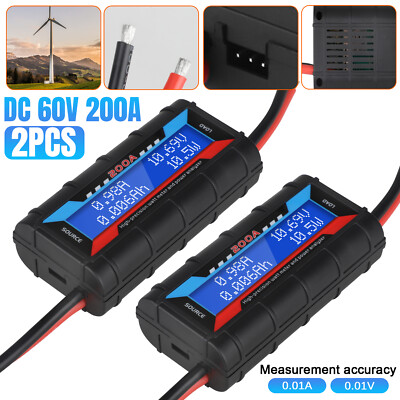 For RC Battery Solar Power 200A LCD DC Digital Monitor Volt Amp Meter ...