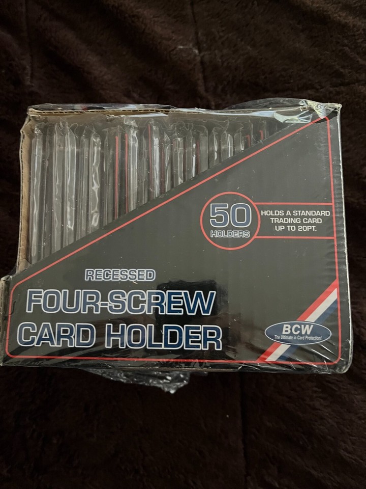 1 Case of 50 BCW 4-Screw Recessed Trading Card Holders (up to 20 pt ...