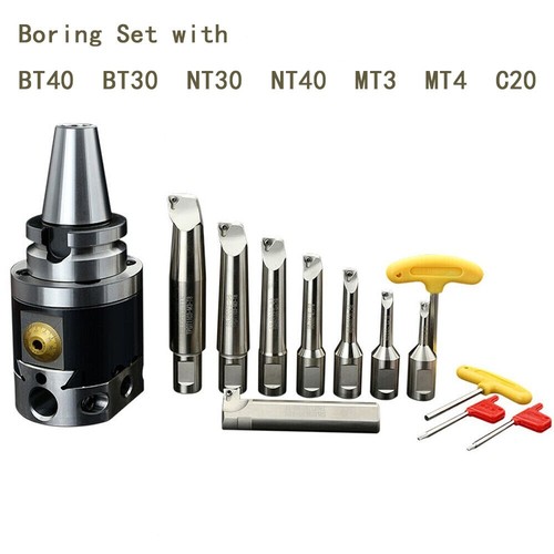 BT40-NBH2084 Fine Boring Head NT40 CAT40 MT3 R8 Tool Holder+8Pcs 20mm ...