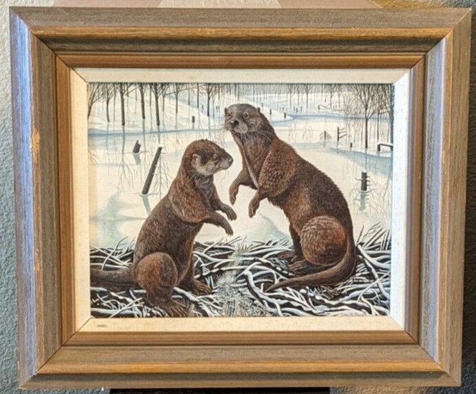 Framed Original Acrylic Beaver Dan Perotti Wildlife Art Painting | eBay