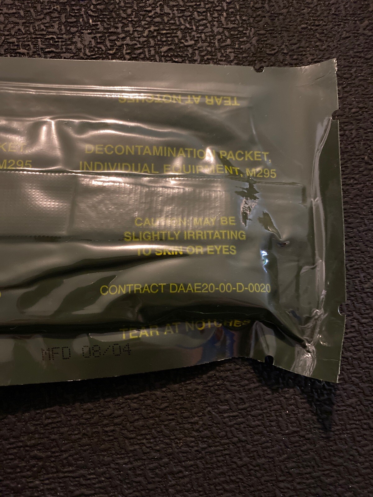 M295 Decontamination Kit Wipe X1 Army Marine Navy Prepper Survival MRE ...