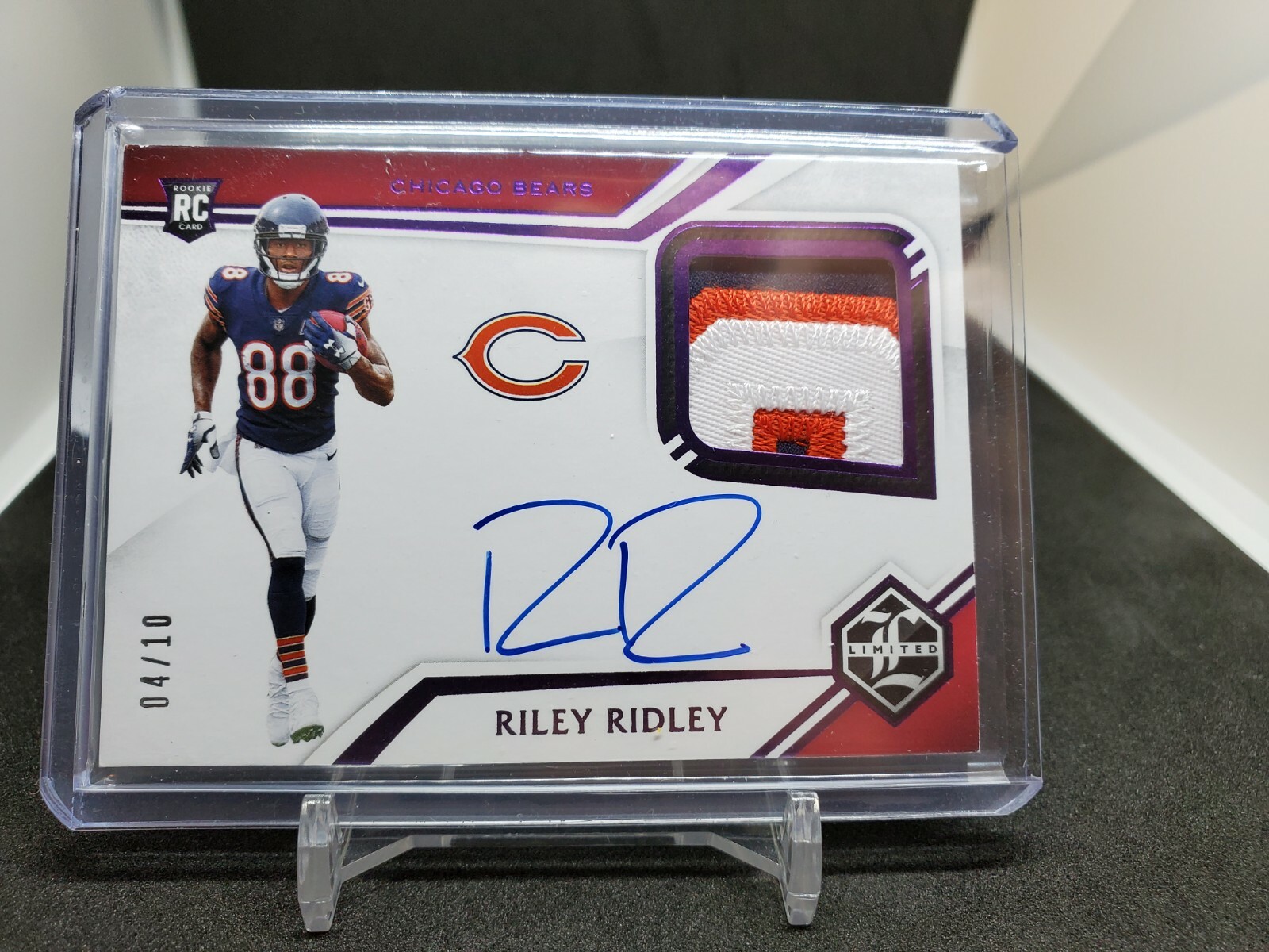 Riley Ridley 2019 PANINI LIMITED ON CARD AUTO RC #/10 Chicago Bears ...