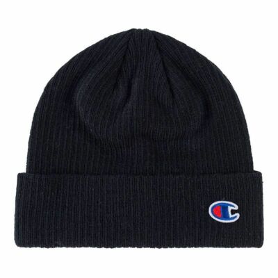 $25 Champion Men's Black Logo Rib Knit Stretch Cuffed Beanie Cap Hat ...