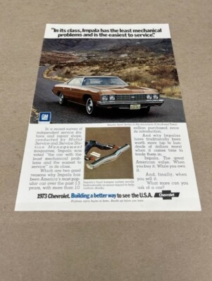 1973 Chevrolet IMPALA "...Is The Easiest To Service"--vintage orig '73 ...