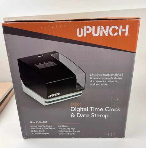 uPunch Digital Time Clock and Date Stamp Model CR1000 w/50 Time Cards ...