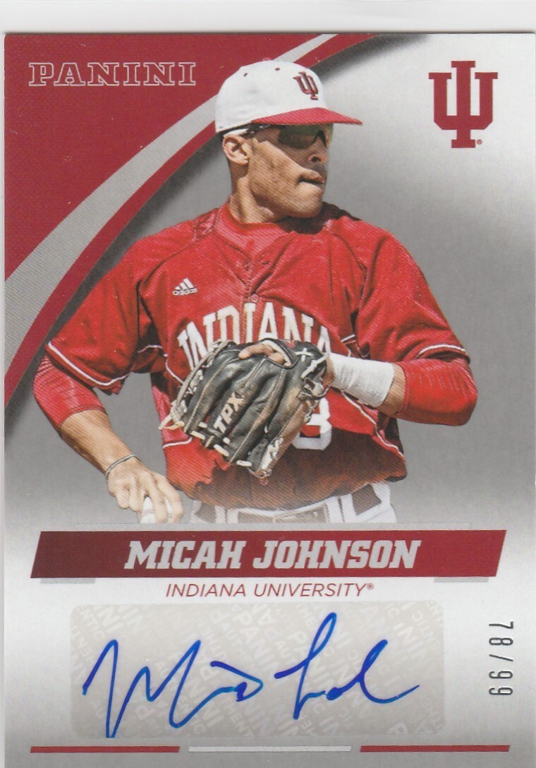 MICAH JOHNSON 2016 INDIANA AUTOGRAPH SIGNATURE SILVER PARALLEL SERIAL ...