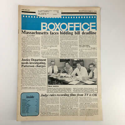 Box Office Magazine October 15 1979 Justice Department in Patterson ...
