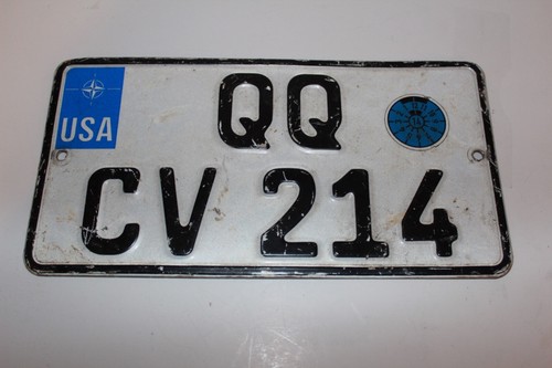 US Military License Plate Germany USA European Armed Forces Overseas QQ ...