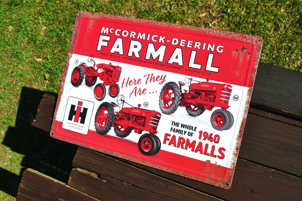 Farmall Embossed Tin Sign - McCormick-Deering - IH - International ...