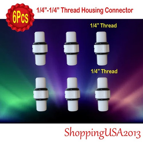 6Pcs 1/4" Dual Thread Male Fittings Connector RO Standard Housing Water ...