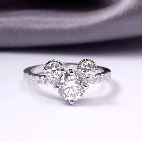 2.Ct Round Cut Lab Created Diamond Mickey Mouse Band Ring 14K White ...