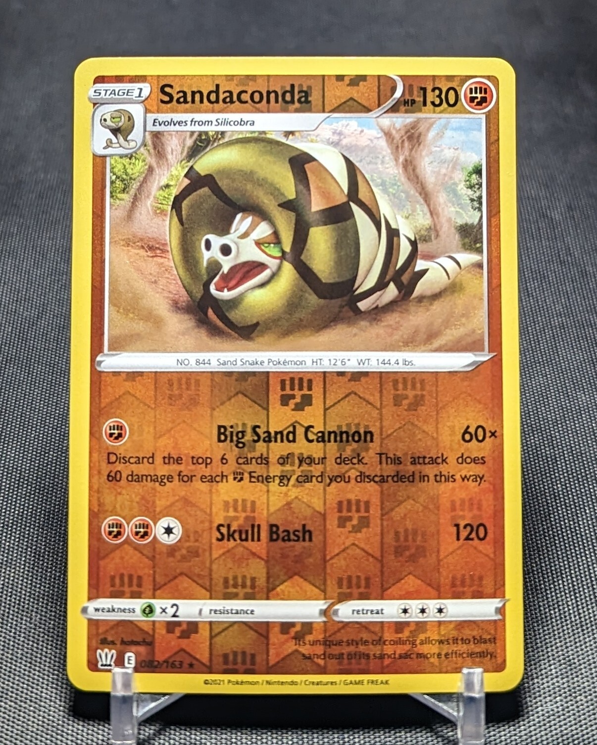 Sandaconda Rare Reverse Holo 2021 Pokemon TCG SWSH Battle Styles Card ...