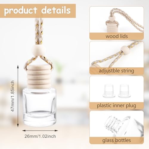 50 Pcs Car Essential Oil Hanging Bottle Empty Car Air 1 Count (Pack of ...