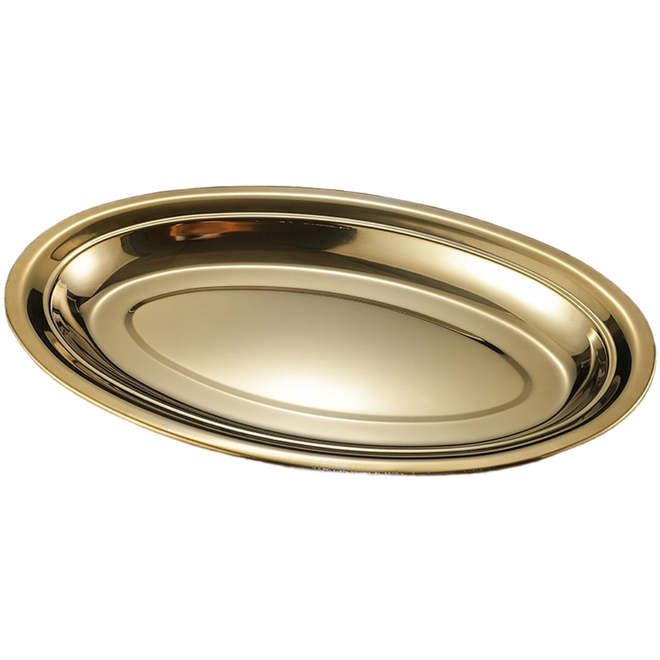 Stainless Steel Fish Platter Deep Oval Design Non-slip Base Rust ...