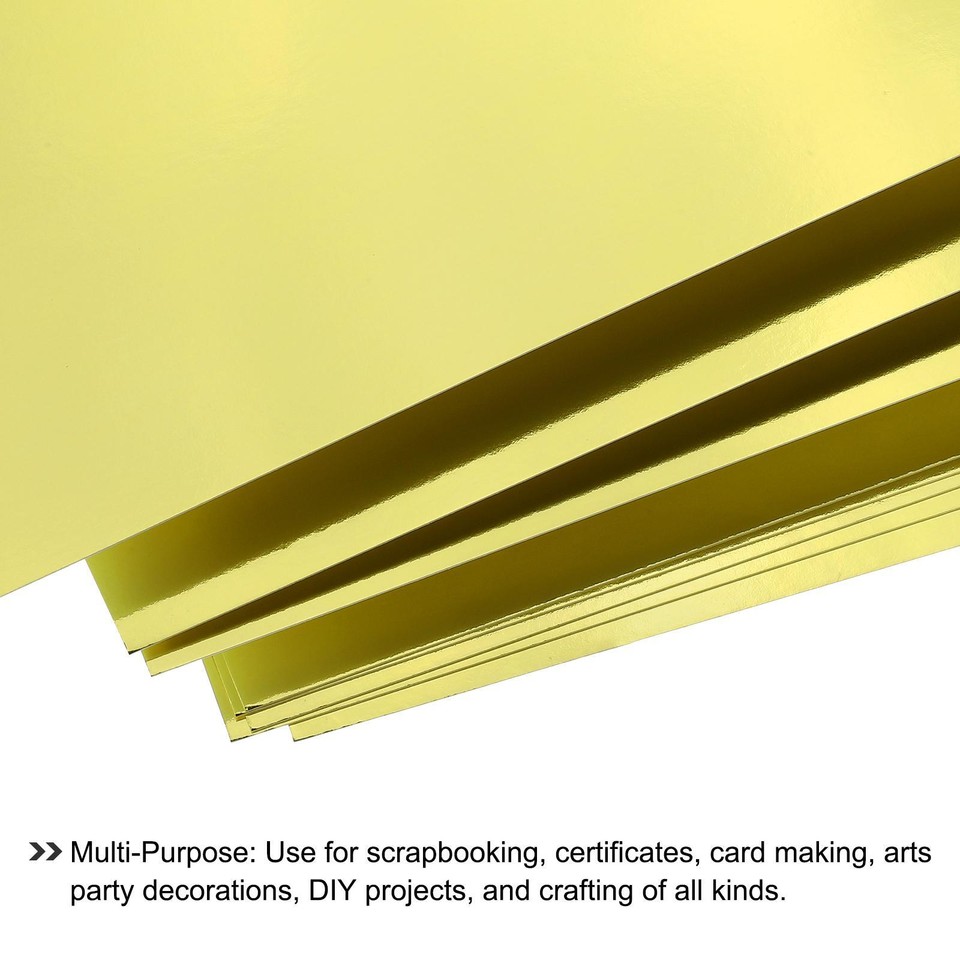 10Pcs Metallic Foil Board Card Stock Sheets 8 Inch x 11 Inch, Gold Tone ...