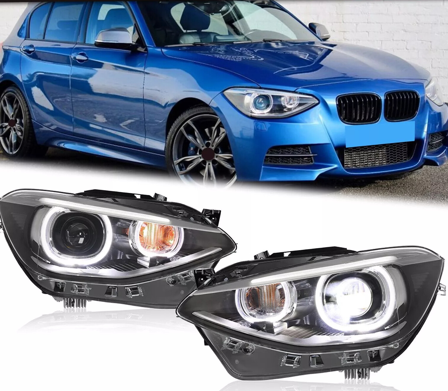 For BMW 1-Series F20 2012-2014 LED Headlight Assembly Clear Front Lamps ...