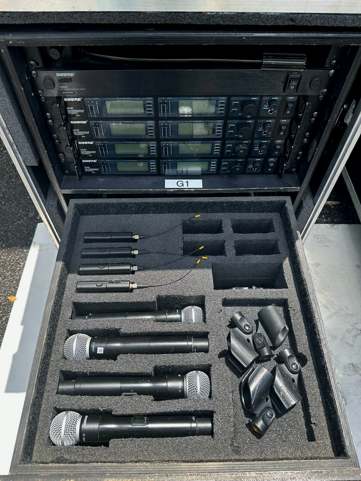 Shure UR4D+,UR1,UR2, G1 Dual Wireless Receiver Freq 470-530MHz (8 ...