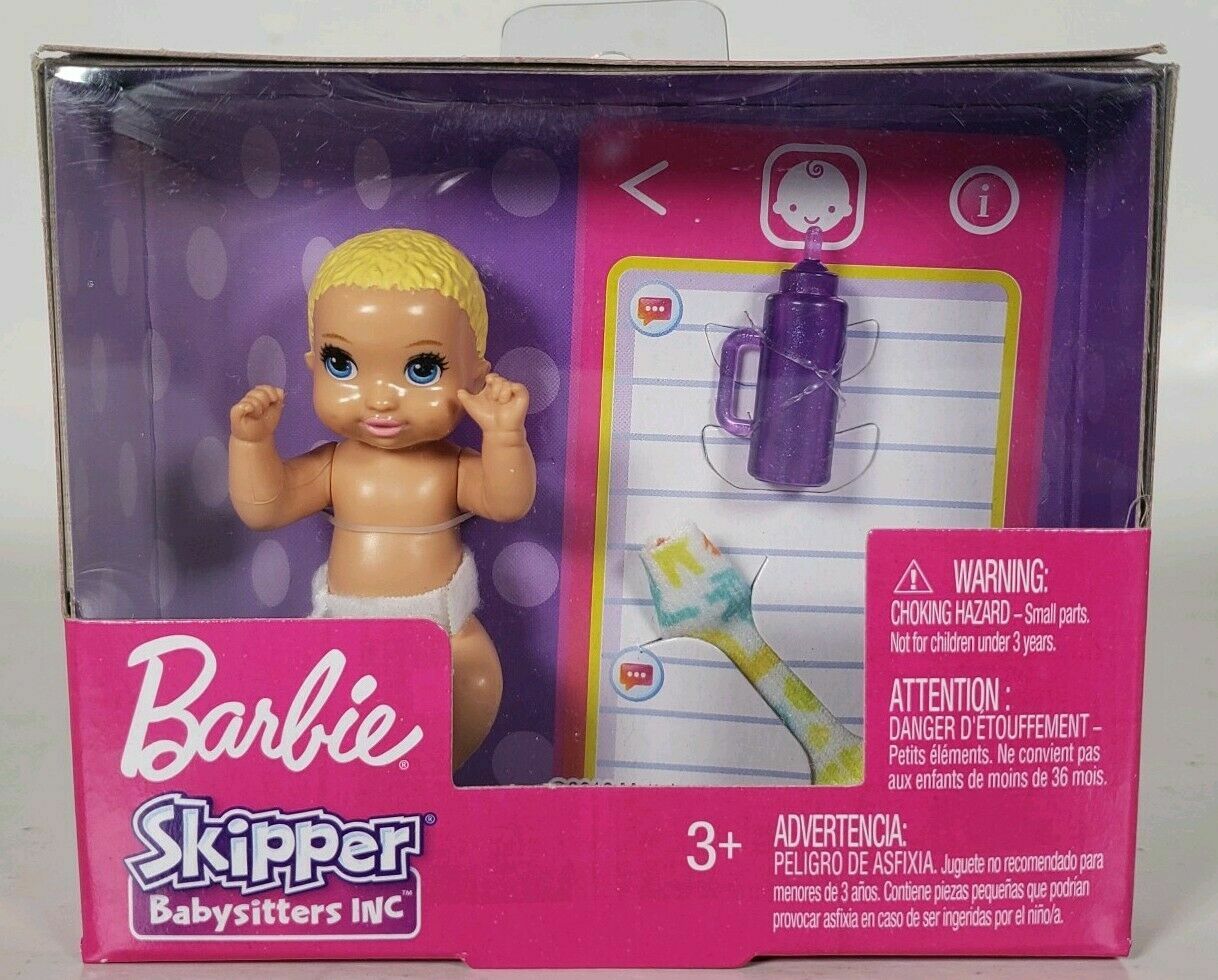 Mattel Barbie Skipper Babysitters INC Baby Diaper Bottle Blanket Set ...