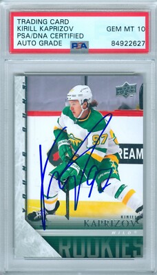 Kirill Kaprizov 2020 Upper Deck Retro #T87 RC Autograph PSA DNA Gem ...