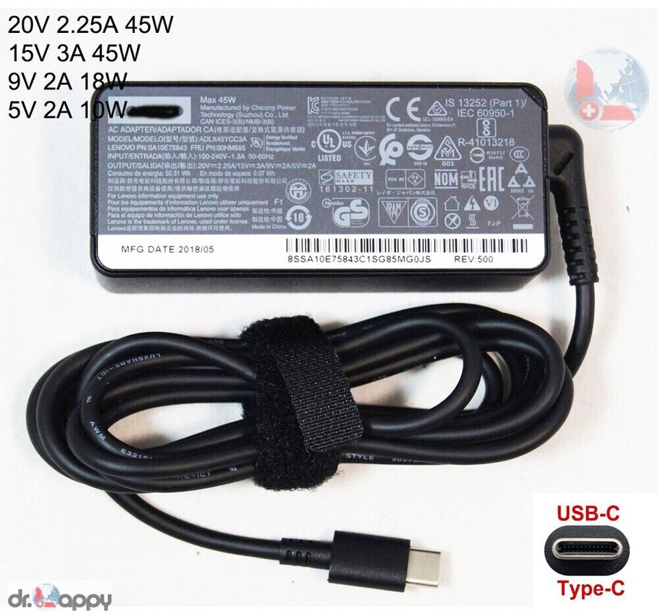 Lot of 3 Lenovo 45W USB-C AC Adapter Charger for ThinkPad X1 Carbon 5th ...