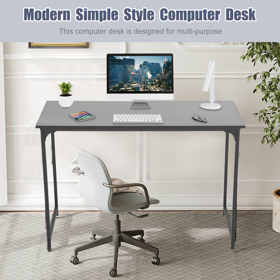 Computer Desk Home Office Desk 48"W x 24"D Corner PC Wood and Metal ...