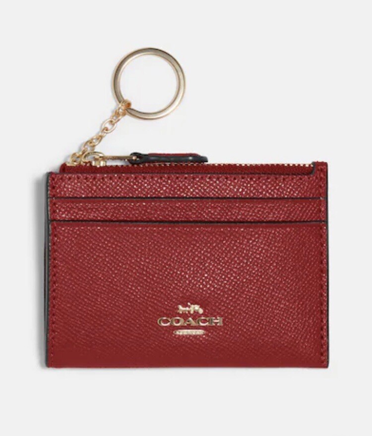 NWT Coach Mini Skinny Leather ID Card Coin Holder Case Pick Color | eBay