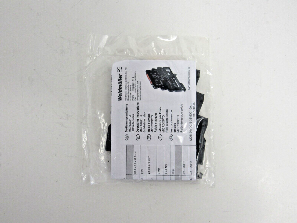 Weidmuller MOS 24VDC/5-33VDC 10A Solid-State Relay 8937940000 B-4 | eBay