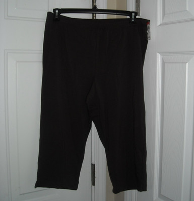 Basic Editions Stretch Capri Pants Brown Women's XL, New | eBay