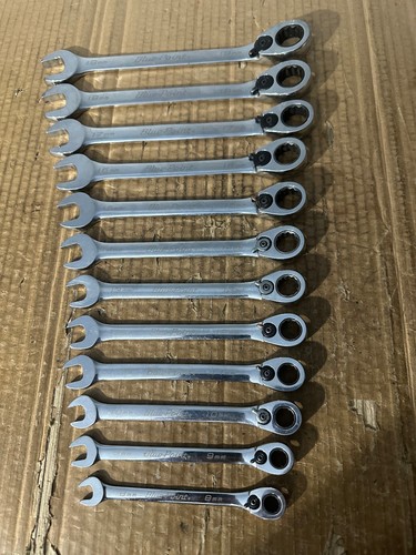 BLUE POINT 12 PIECE METRIC REVERSIBLE RATCHETING WRENCH SET 8MM - 19MM ...