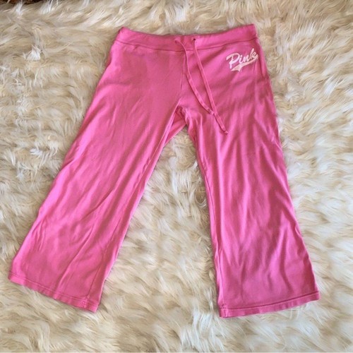 Pink by Victoria’s Secret Cropped Pink Drawstring Pajama Bottoms Size ...