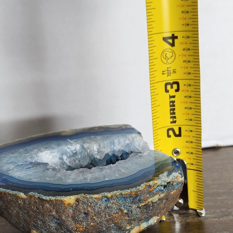 Brazilian Agate Blue Polished Crystal Geode Home Office Decor Gift ...