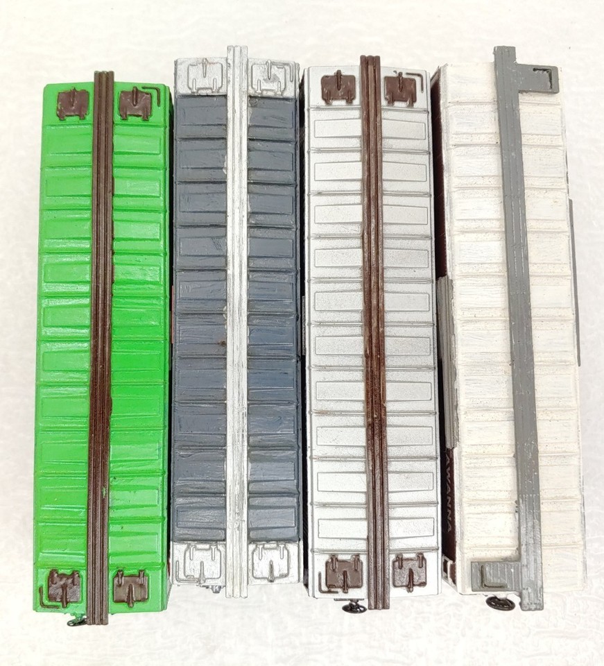 4 HO Gauge Model Train Boxcars w/ Weights Inside Nice Custom Freight ...