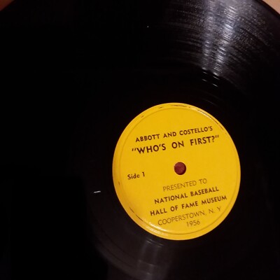 Abbott and Costello ORIG 1956 WHO'S ON FIRST 78rpm Promo Vinyl BASEBALL ...