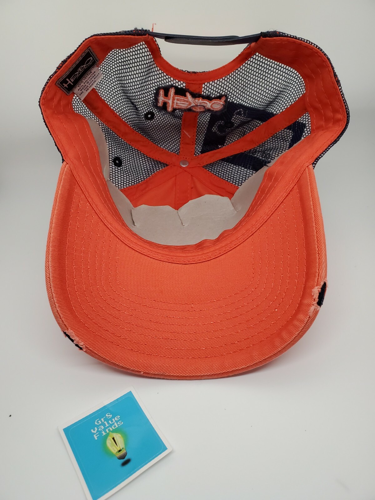 Heybo Meshback Trucker Hat Orange/Navy NWT Southern | eBay