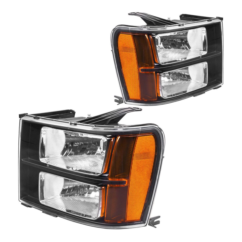FOR 07-14 GMC SIERRA GMT900 OE STYLE BLACK HOUSING AMBER CORNER ...